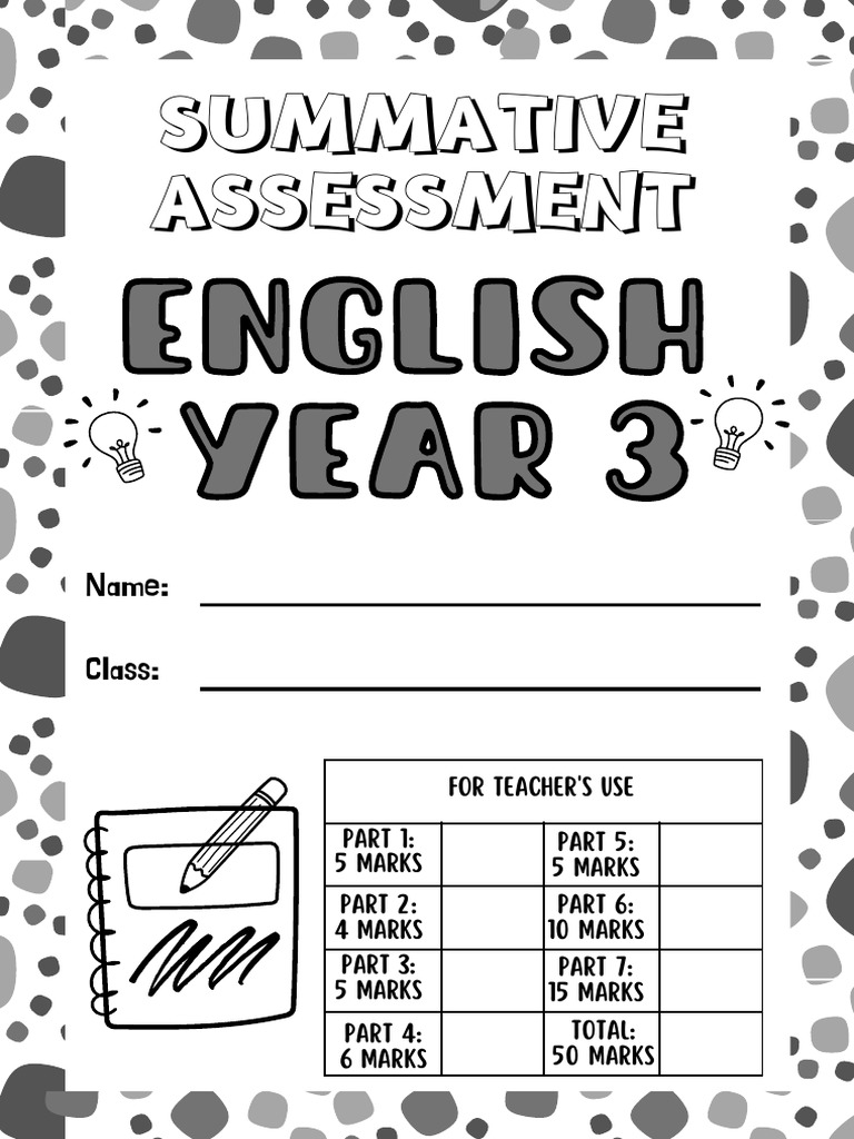 English Year 3 Summative Test | PDF