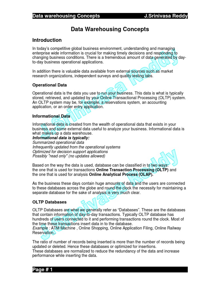 Data Warehousing Concepts JSR | PDF | Data Warehouse | Databases