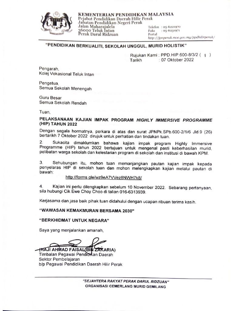 Pelaksanaan Kajian Impak Program Highly Immersive Programme Tahun | PDF