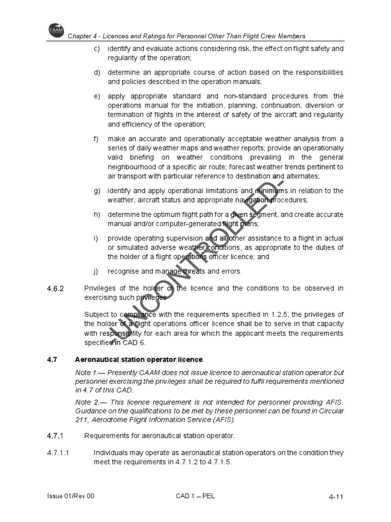 4.7 Aeronautical Station Operator Licence | PDF | Technology & Engineering
