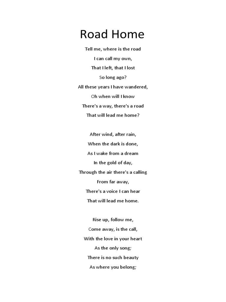 The Road Home: A Poetic Journey | PDF | Poetry