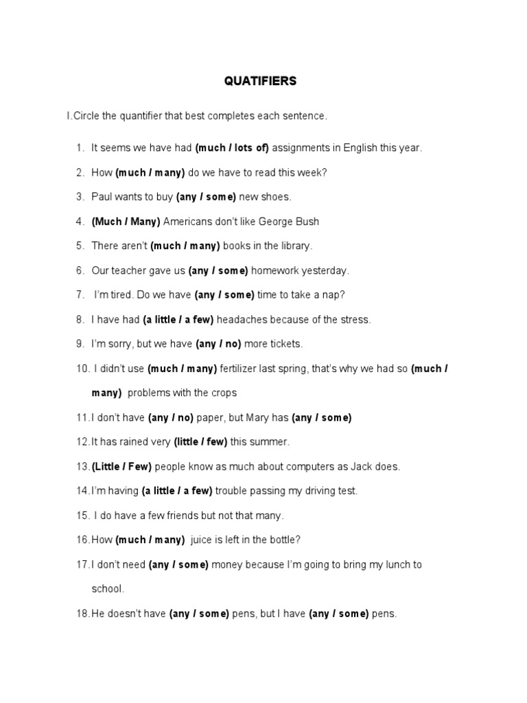 Some Any Much Many | PDF