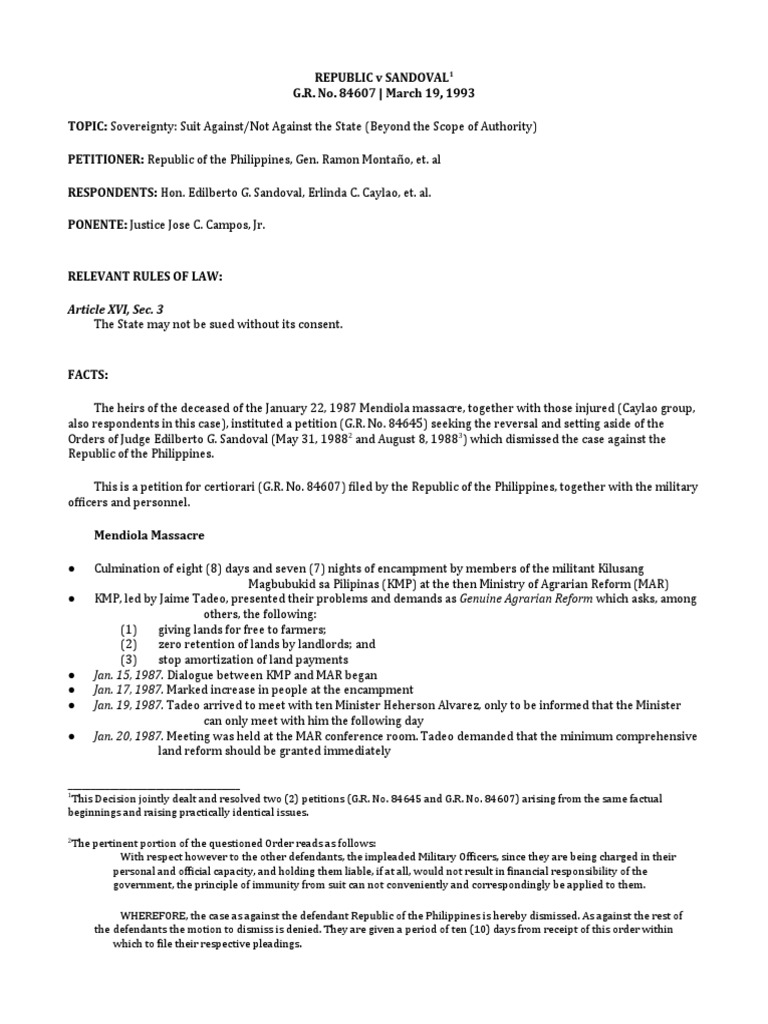 (Digest) Republic V Sandoval | PDF | Justice | Crime & Violence