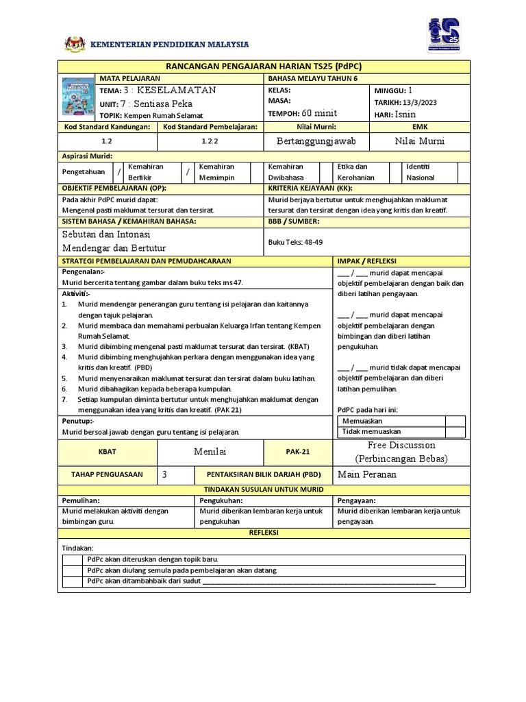 BM THN 6 TS25 (Unit 7) | PDF