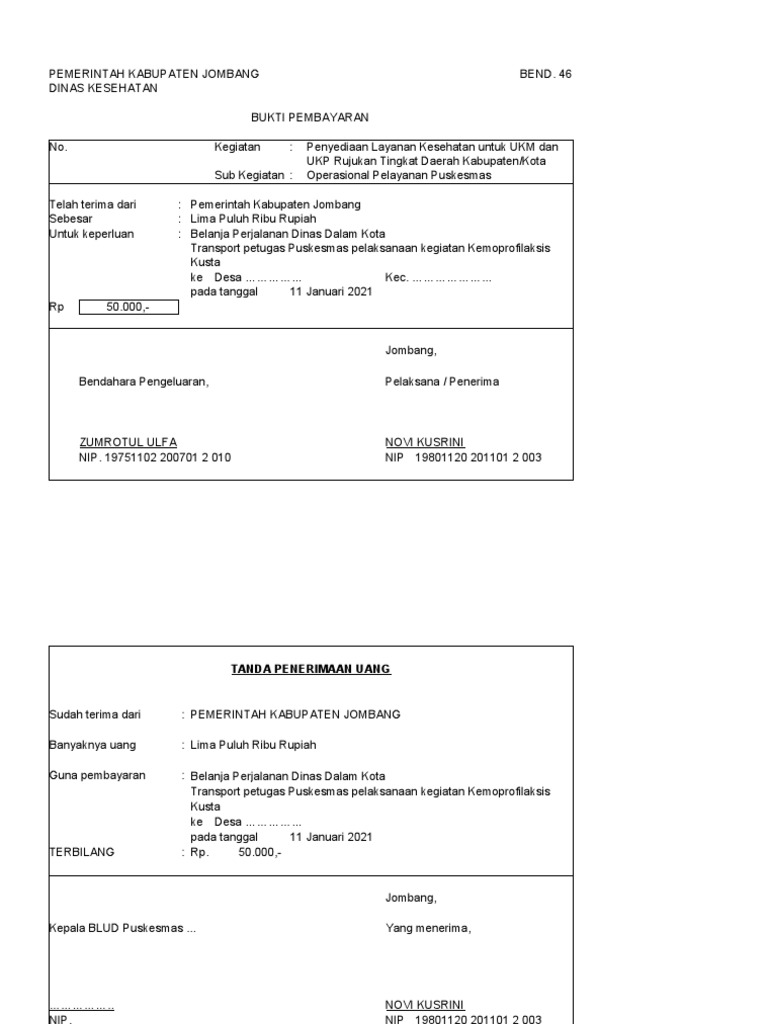 Template SPJ SPPD PKM 2021 | PDF