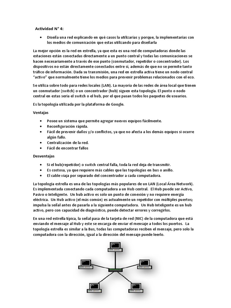 Actividad 4. Diseno de Red | PDF