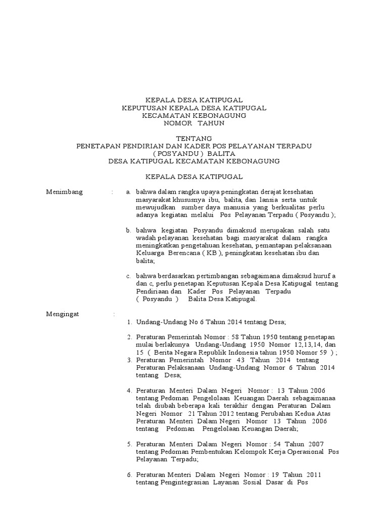 SK Posyandu BLM JD | PDF