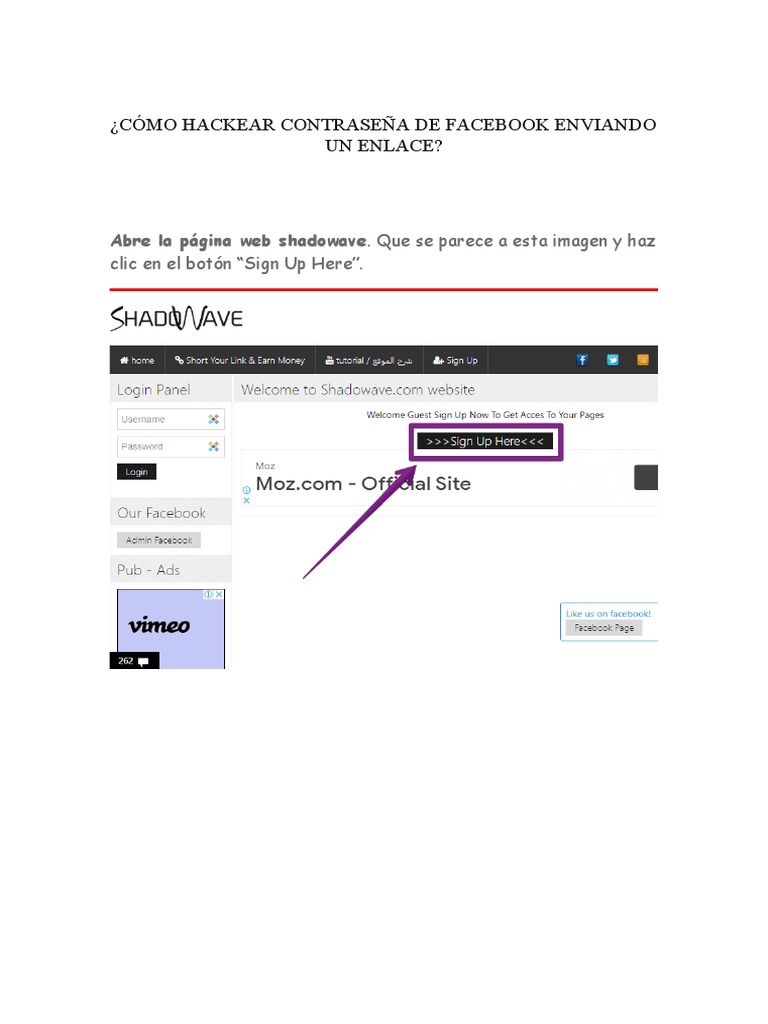 Cómo Hackear Contraseña de Facebook Enviando Un Enlace | PDF