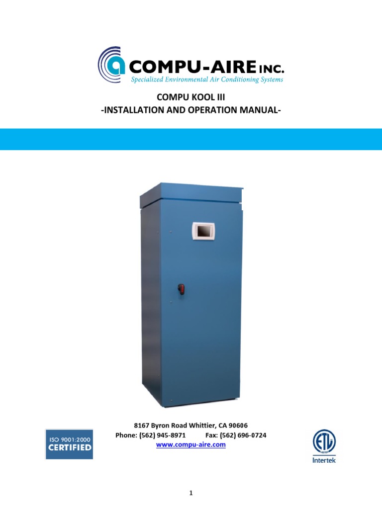 Compu Kool Manual | PDF | Air Conditioning | Pipe (Fluid Conveyance)
