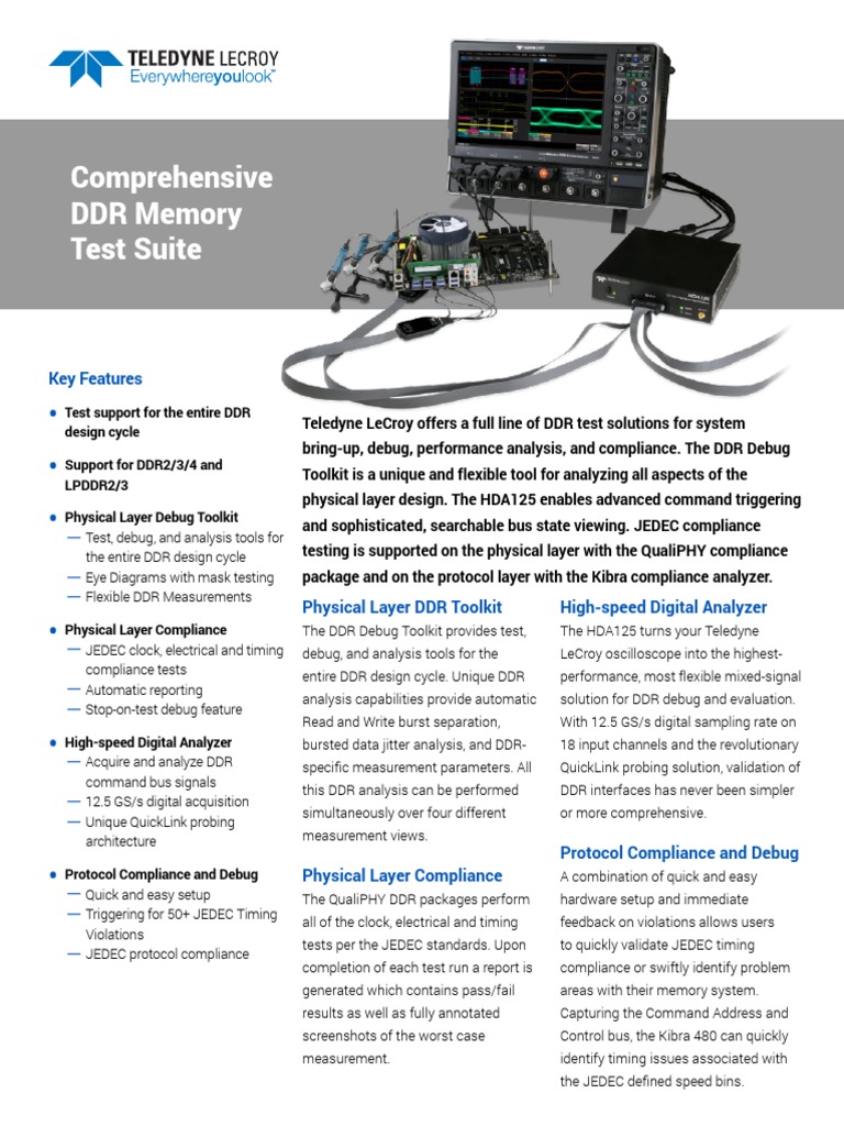 Ddr Memory Testsuite Datasheet Pdf Debugging Computer Science
