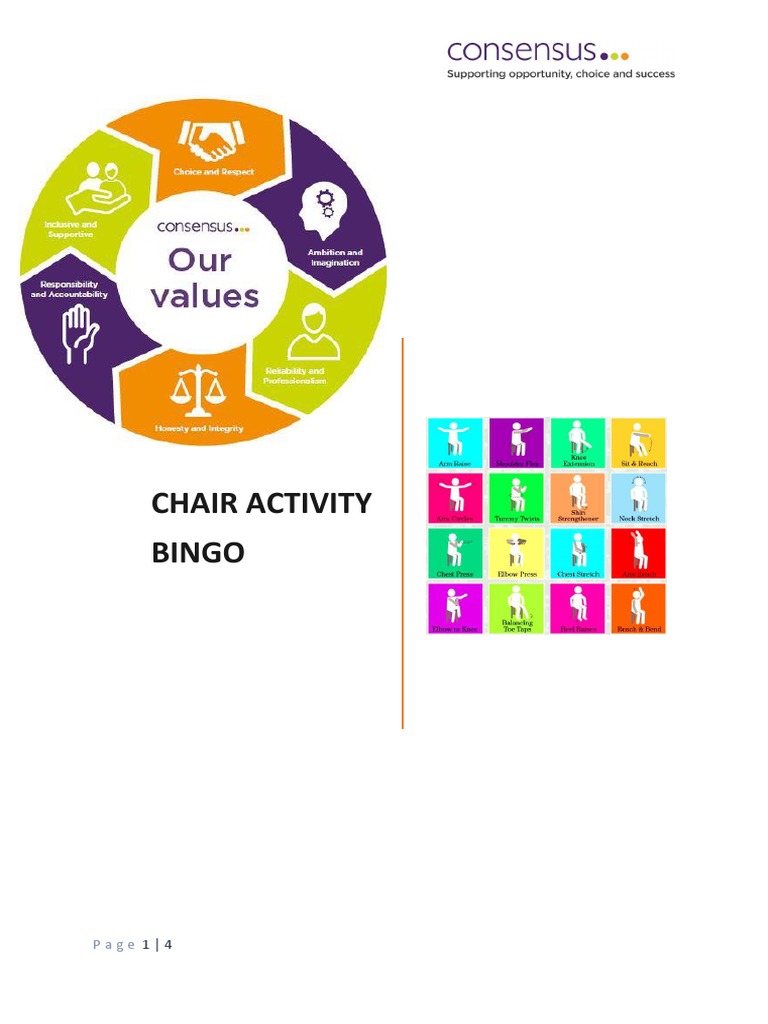 Chair Exercise Bingo Game Guide | PDF | Language Arts & Discipline