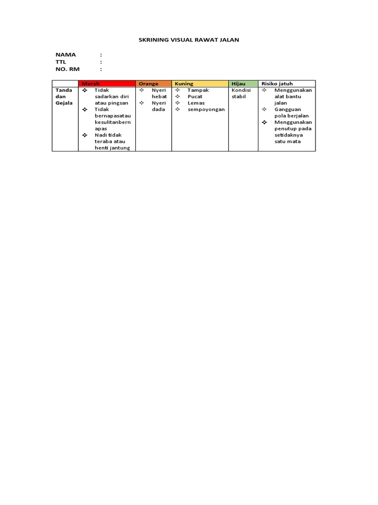 Skrining Visual Pasien Rawat Jalan | PDF