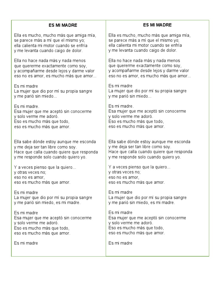 Es mi madre: más que amor | PDF