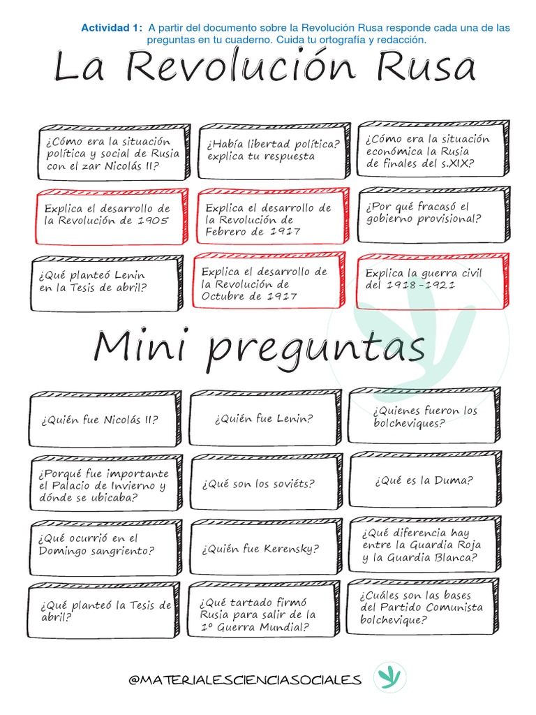 ACTIVIDAD-SOBRE-REVOLUCION-RUSA | PDF