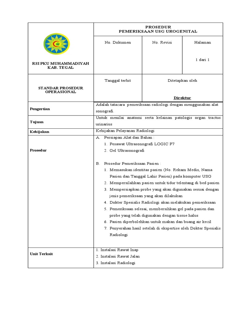 SPO PEMERIKSAAN USG UROGENITAL | PDF