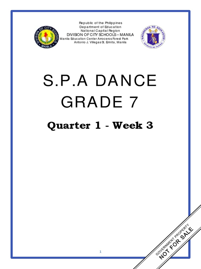Spa Dance 7 Q1 Mod3 Pdf Ballet Dances