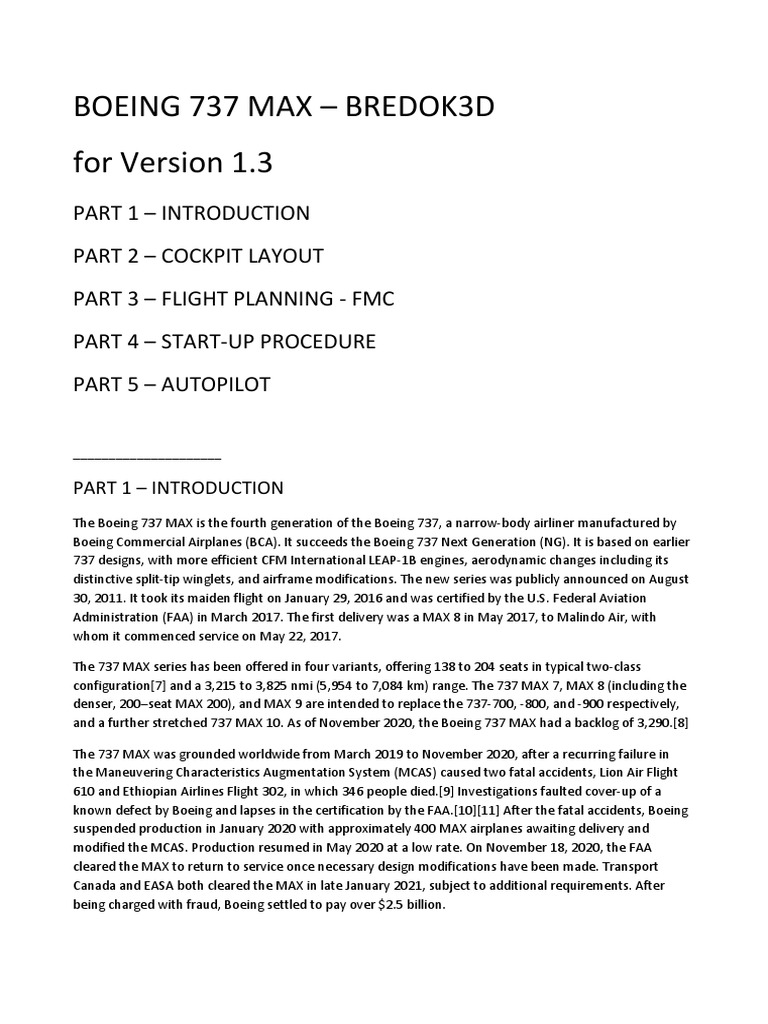 B737 MAX Manual | PDF | Aircraft | Aerospace Engineering
