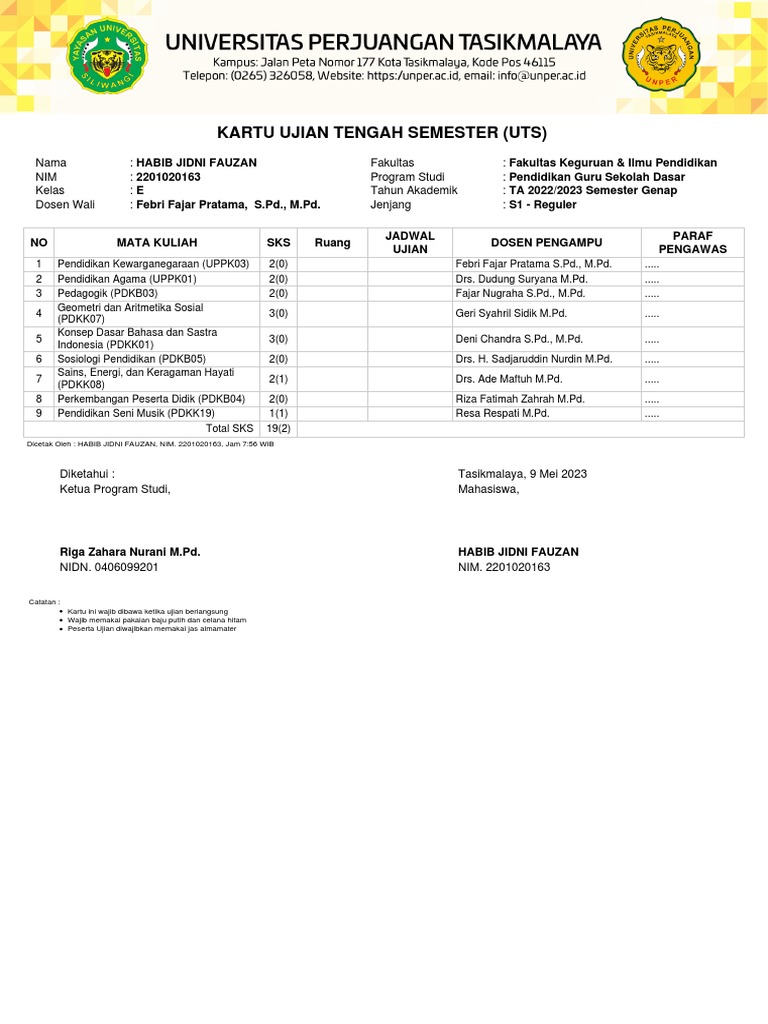 Kartu Uts Sem2 | PDF