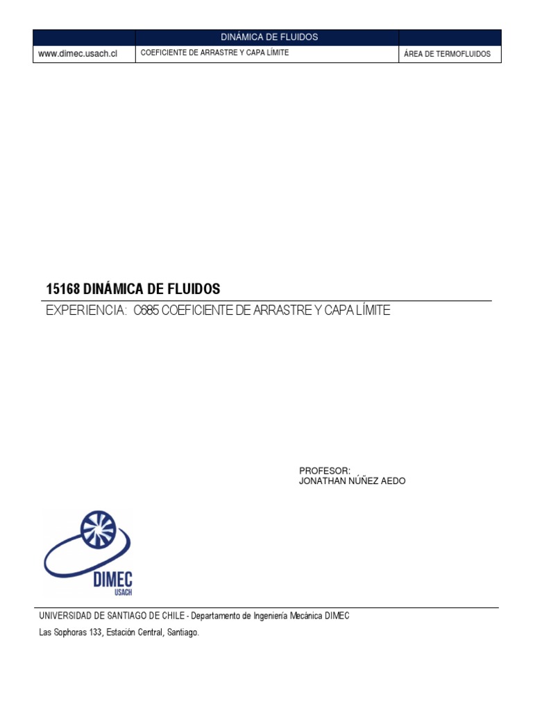 C685 Coeficiente de Arrastre y Capa Limite | PDF