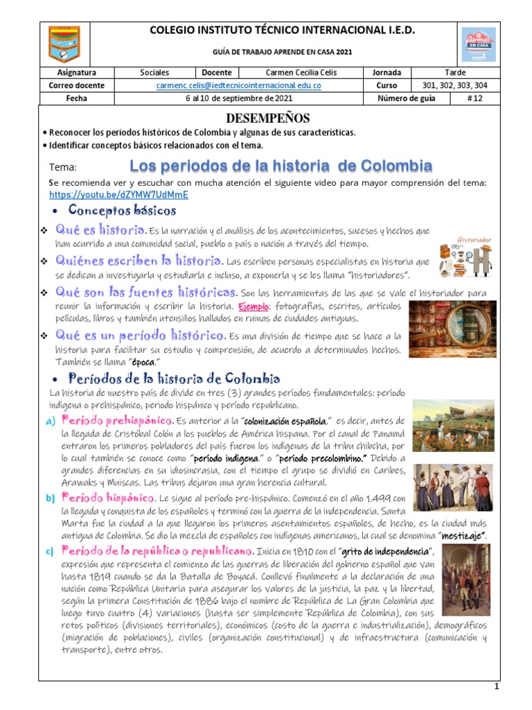 Guía-de-Estudio-12-Los-períodos-de-la-historia-de-Colombia | PDF