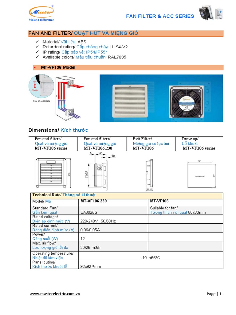 Fan Filter Acc Series v08 | PDF