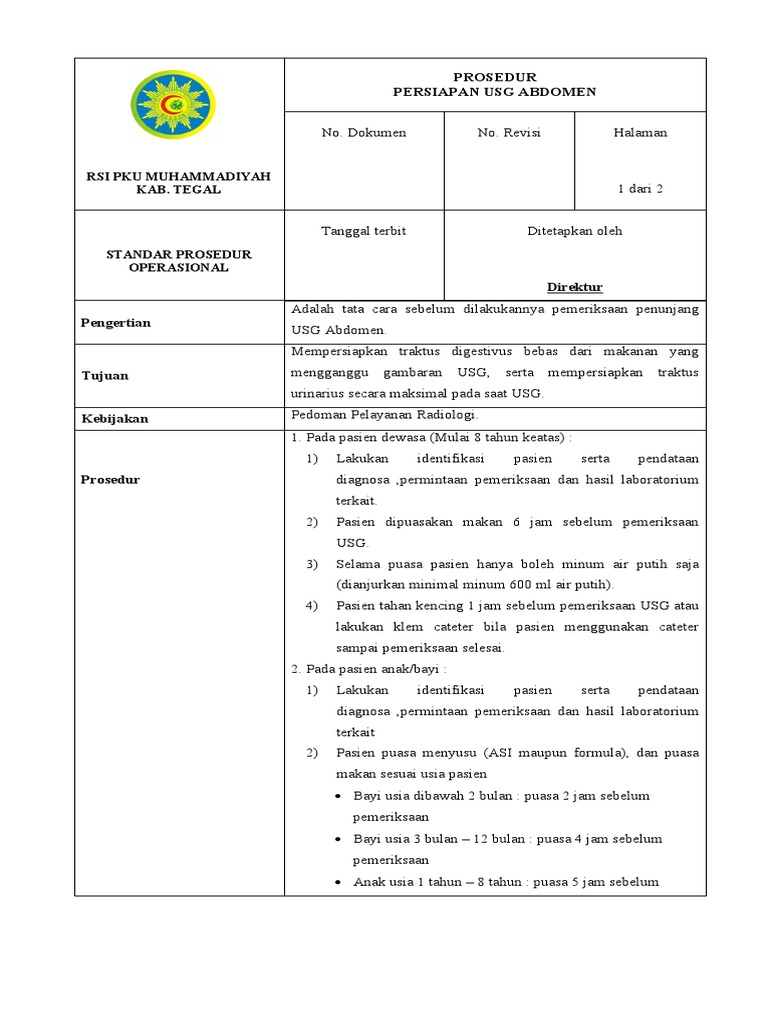 Spo Persiapan Usg Abdomen | PDF