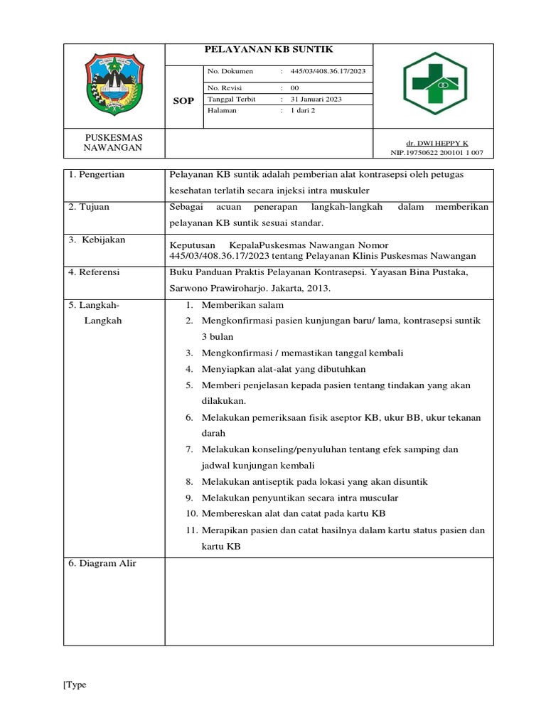 Sop Pelayanan KB Suntik | PDF