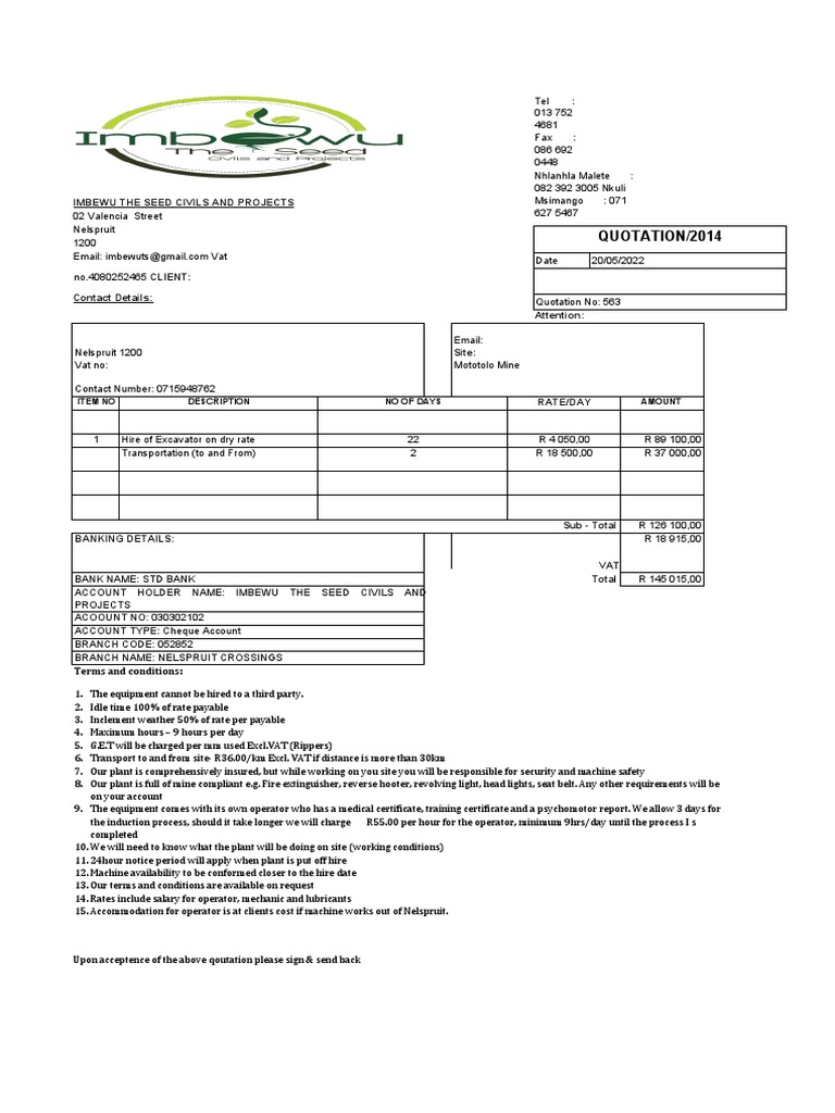 Machine Qoute Motolo 20 05 2022 | PDF | Value Added Tax