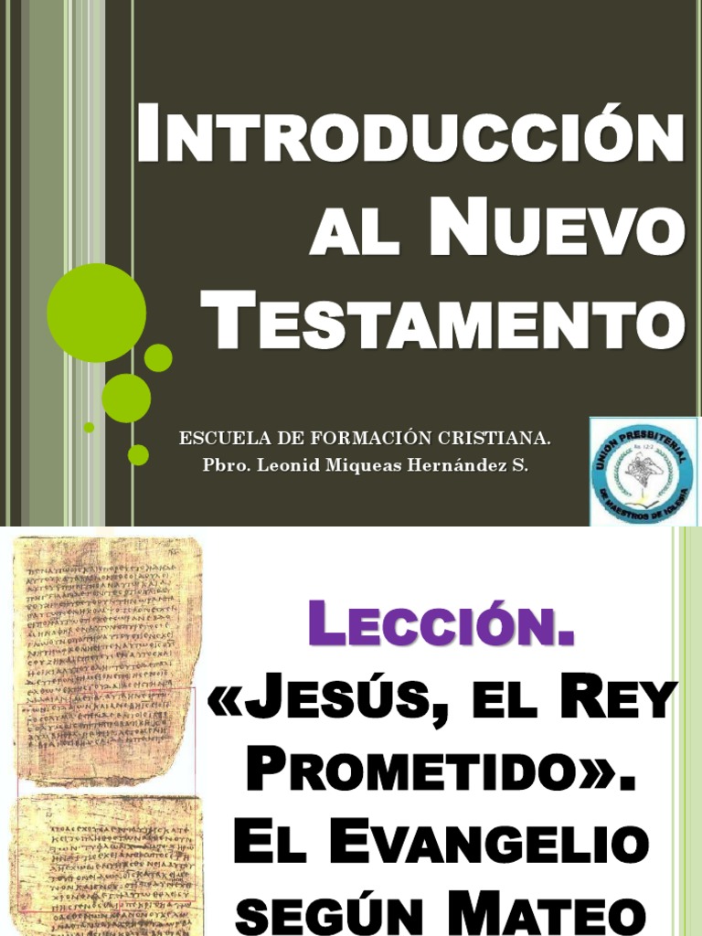 INTRODUCCION AL NT Leccion Evangelio Mateo (2 Parte) | PDF | Evangelio de Mateo | Jesús
