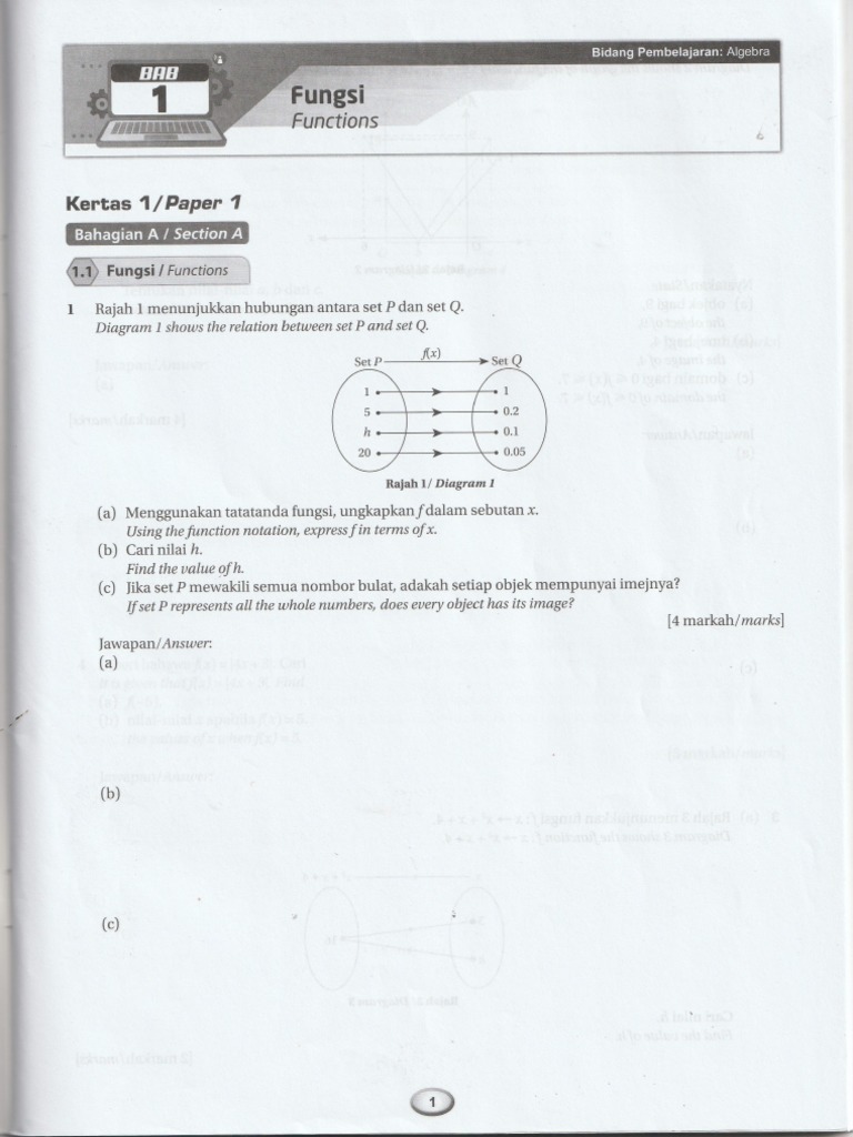 Addmaths F4 - Bab 1 Fungsi | PDF