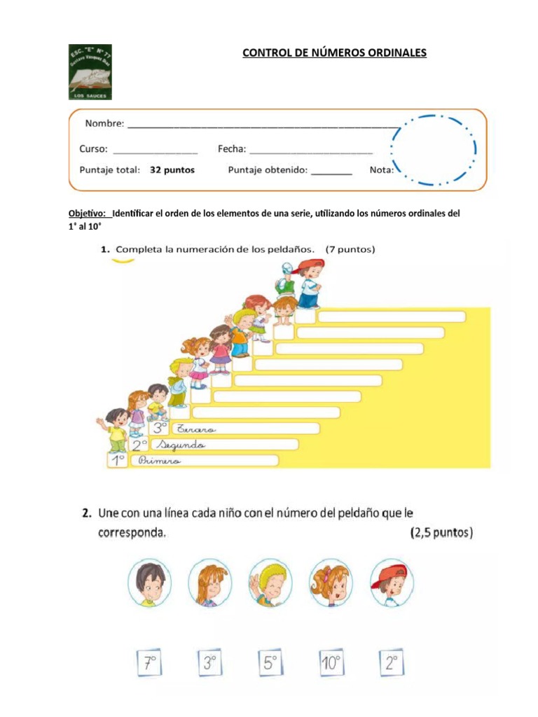 Control de Números Ordinales | PDF