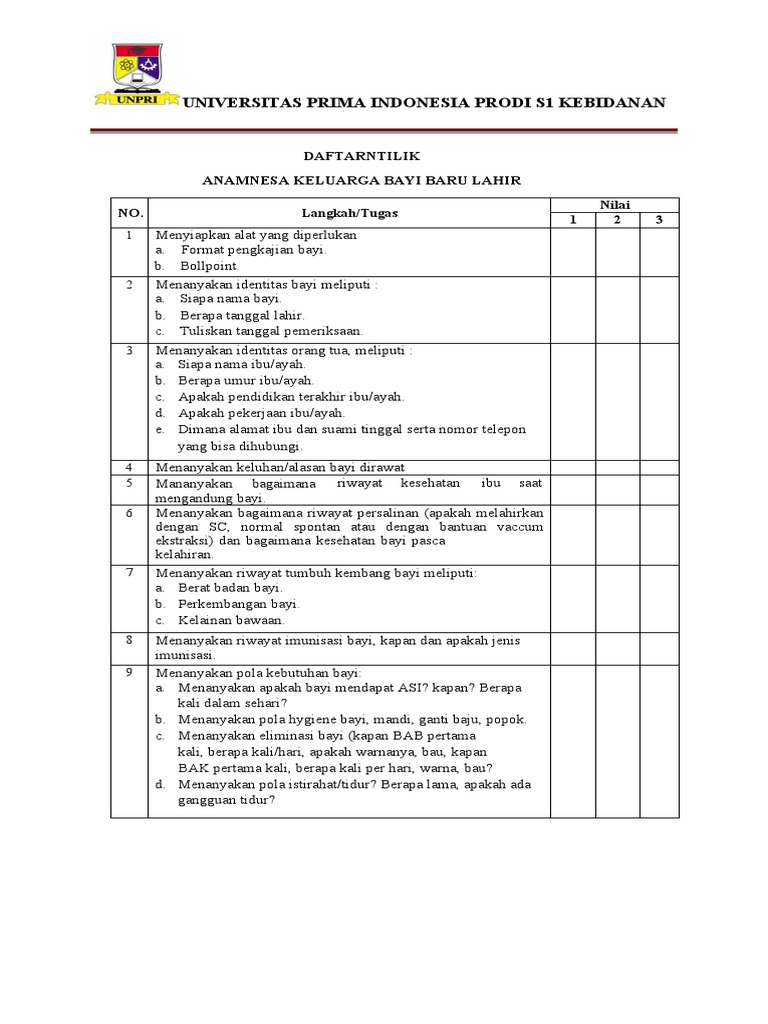 Anamnesa Dan Pemeriksaan Fisik BBL | PDF
