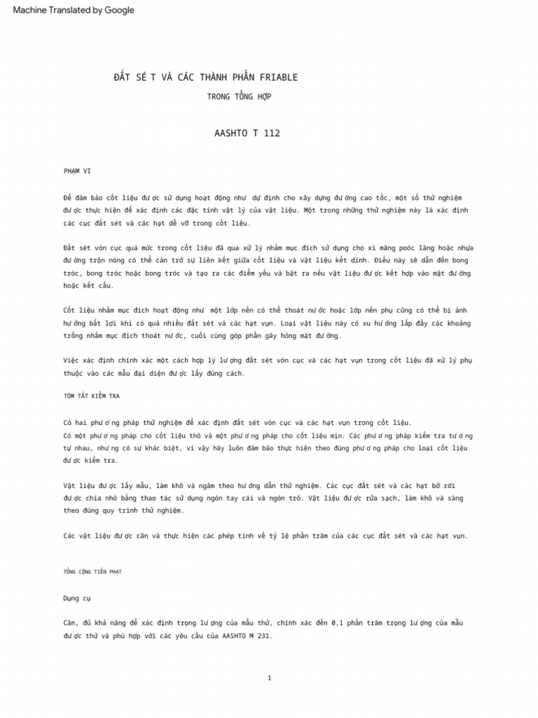 Aashto - t112 VH | PDF