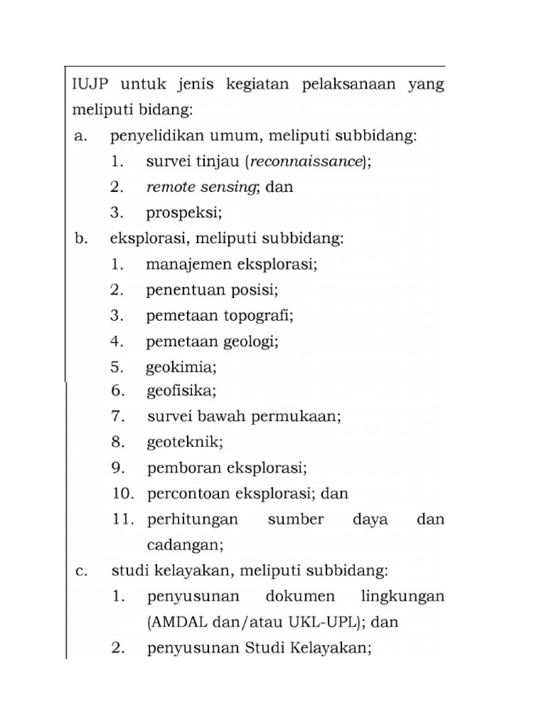 Klasifikasi Bidang Dan Sub Bidang IUJP | PDF