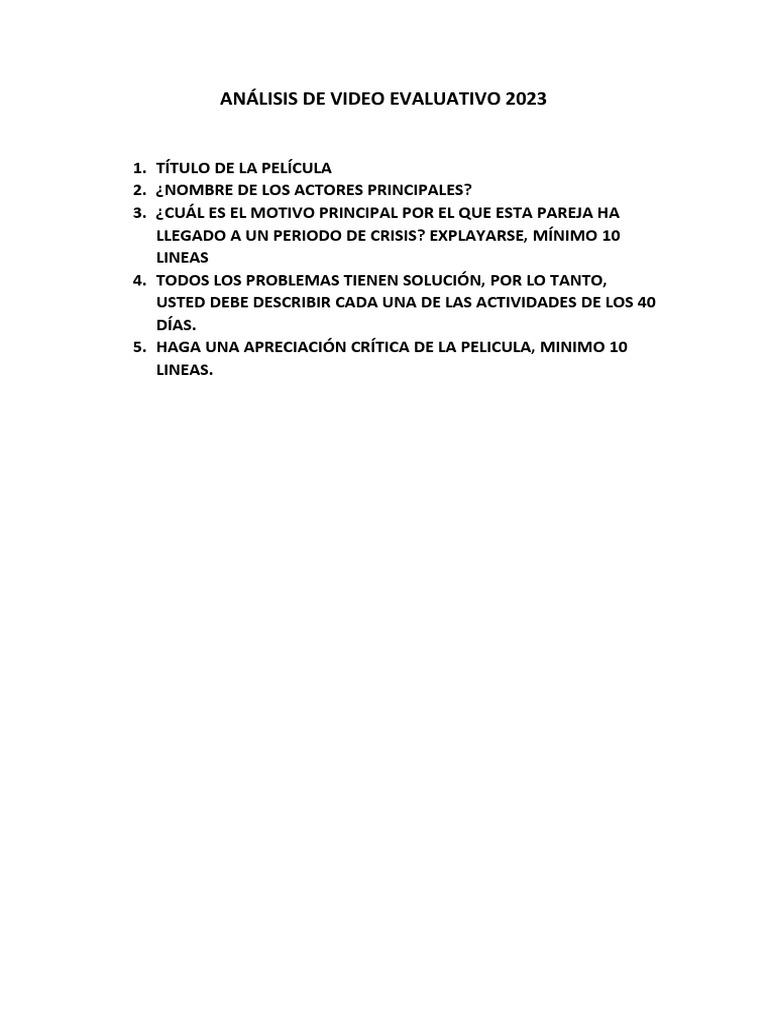 Análisis Crítico de Película 2023 | PDF | Hogar, jardinería y bricolaje ...