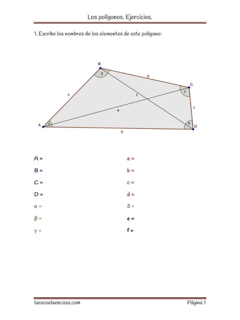 Los Polígonos. Ejercicios | PDF