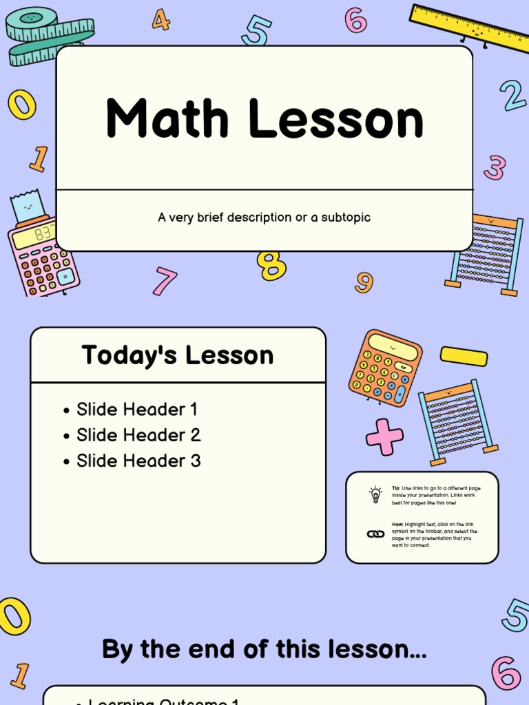 Math Education Presentation Skeleton in A Purple White Black Lined ...