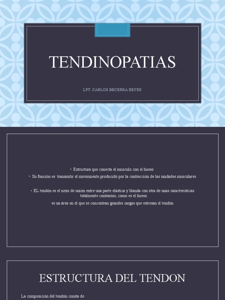 13 Tendinopatias + | PDF | Salud y bienestar