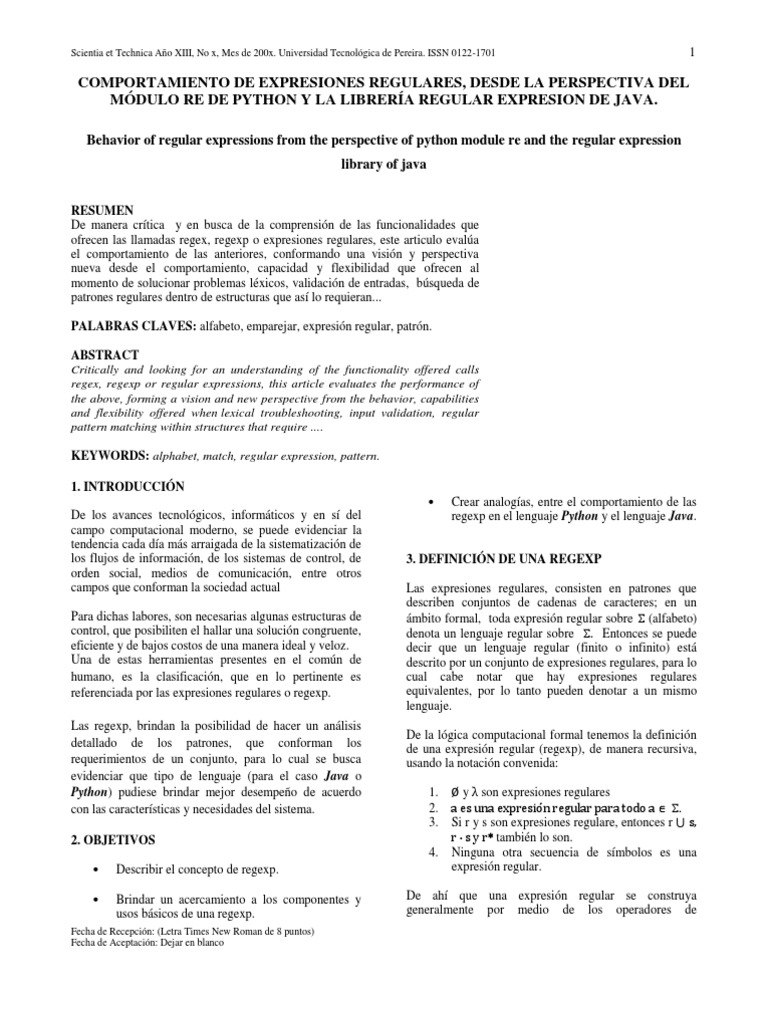 Expresiones Regulares | PDF | Expresión regular | Lenguaje de programación