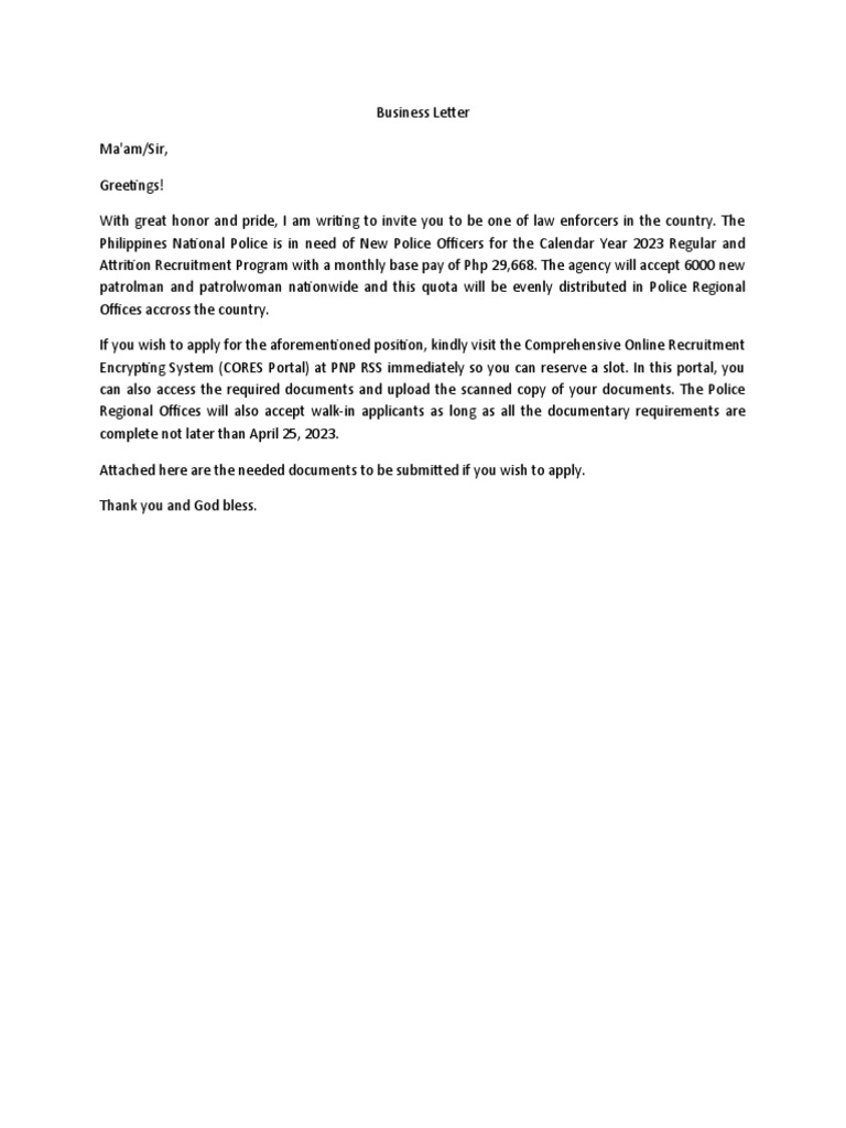 Business Letter | PDF