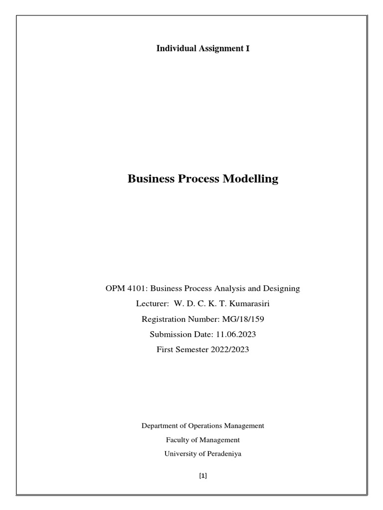 BPA - Assignment | PDF | Business Process Management | Unified Modeling ...