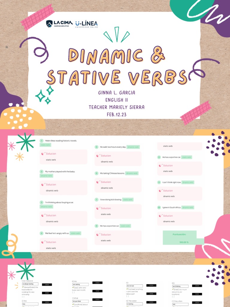 Dinamic Stative Verbs | PDF