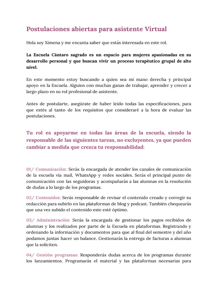 Rol Asistente Virtual | PDF