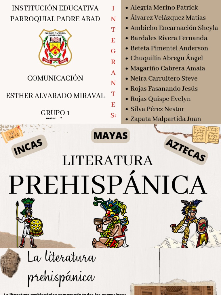 Presentacion Literatura Prehispanica (Inca, Maya, Azteca) | PDF | Imperio Inca | Poesía