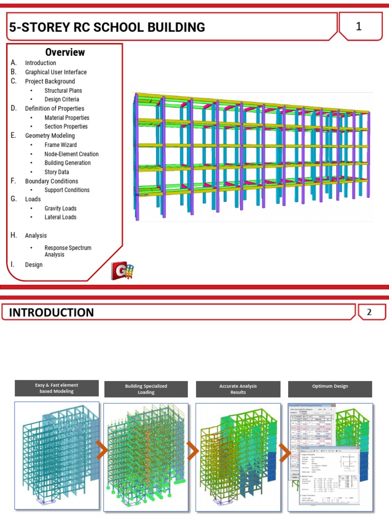 Analysis and Design of 5-Storey RC School Building Using Midas Gen | PDF | Beam (Structure ...