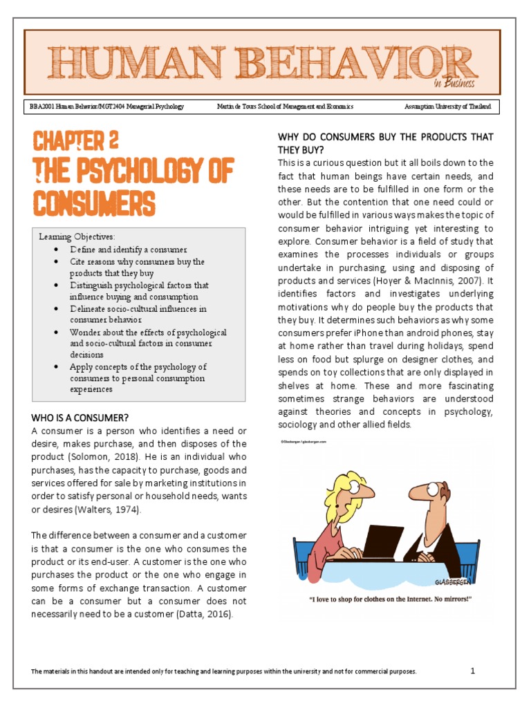 Chapter 2 The Psychology of Consumers | PDF | Behavior | Brand
