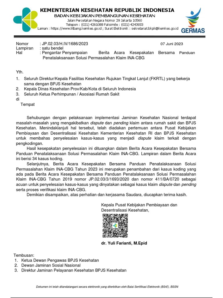 BA Pending Klaim Tahun 2023 | PDF