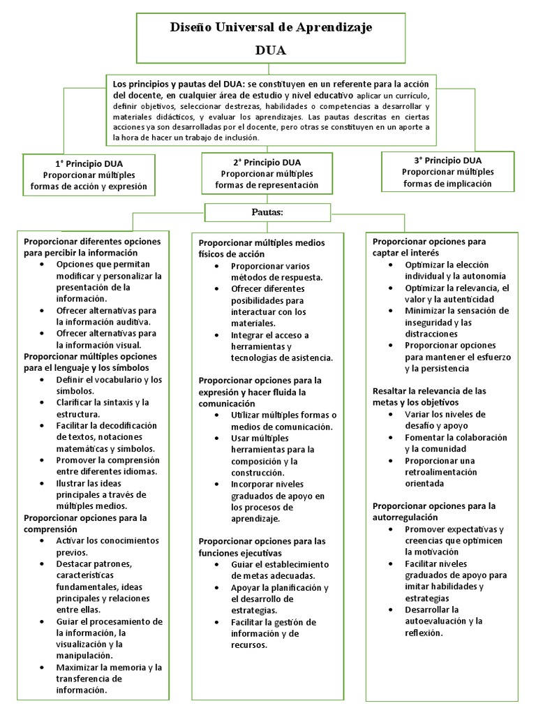 Diseño Universal de Aprendizaje DUA | Descargar gratis PDF | Plan de ...