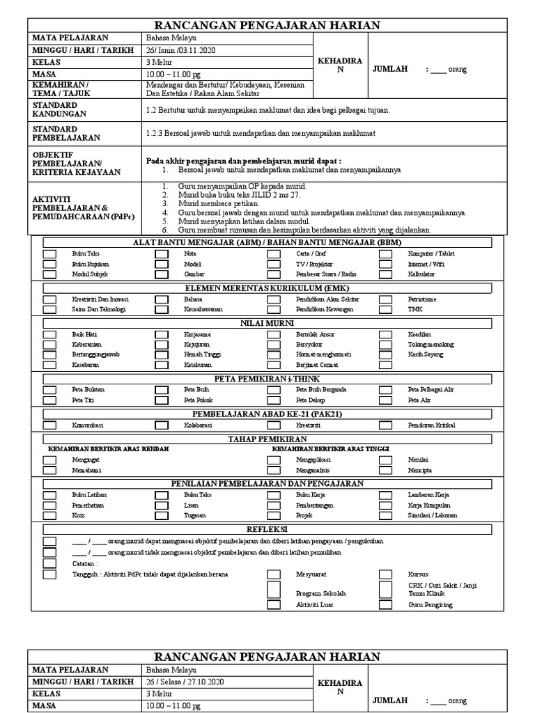 RPH BM 3m Shahrul | PDF