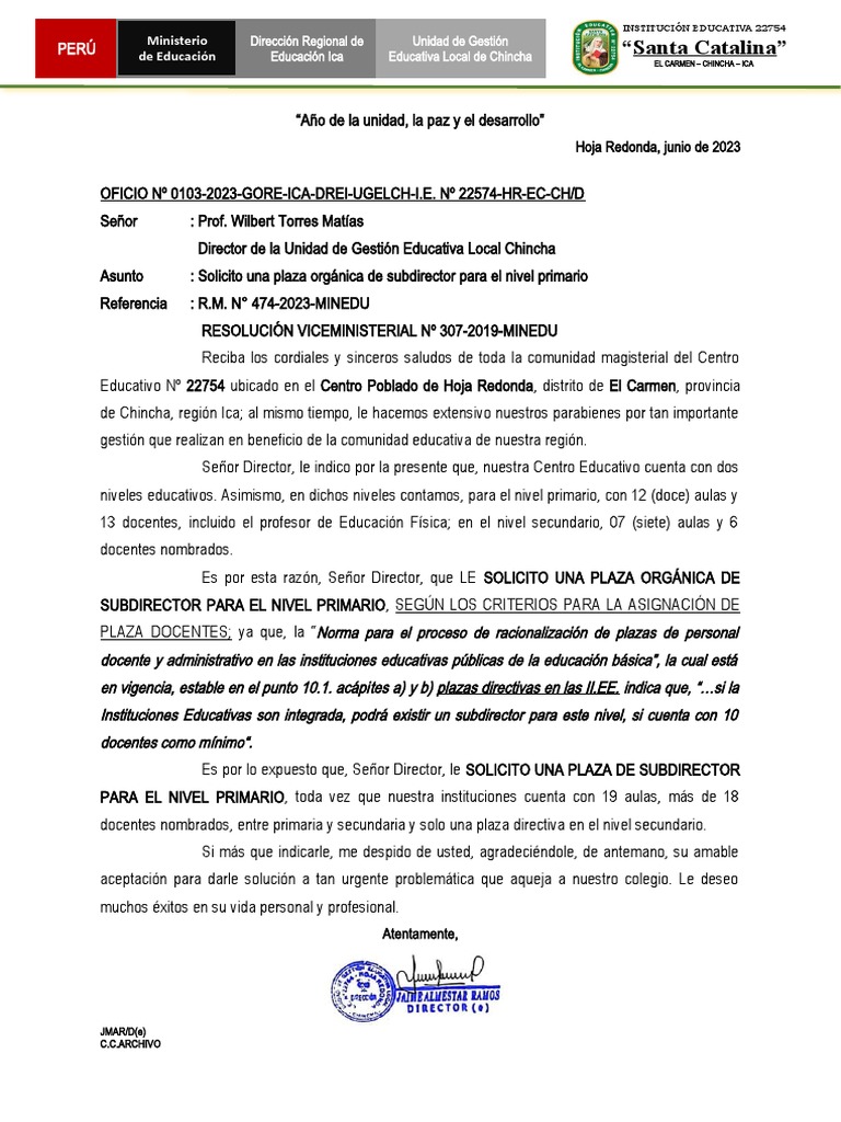 Oficio #0102-2023 Solicito Ampliacion de Metas de Atención-Secundaria 2023 | PDF